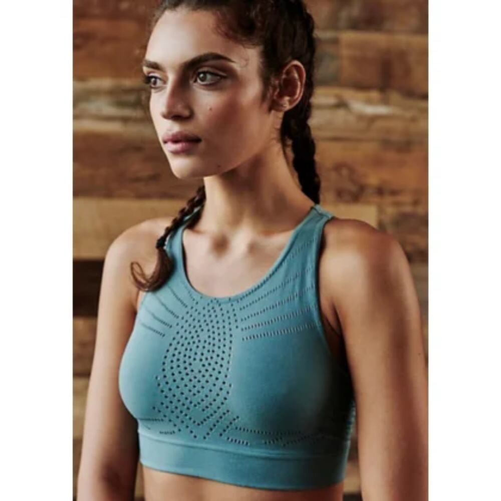 Nwot Free People Movement Ecology Bra In Slate Green - Gem